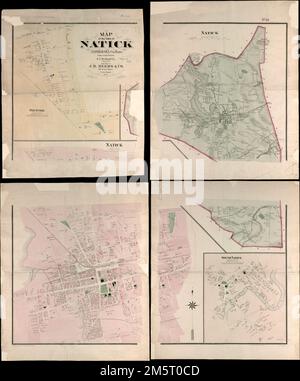 Map of the town of Natick, Middlesex County, Mass., cartographic, Maps ...