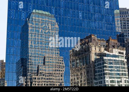 4 World Trade Center reflects Brookfield Place and 90 West Street Stock ...