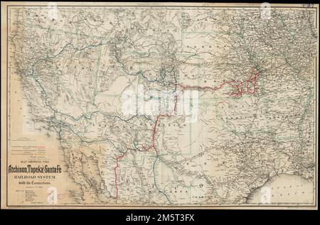 Map of the Atchison Topeka and Santa Fe Railroad and its leased lines ...