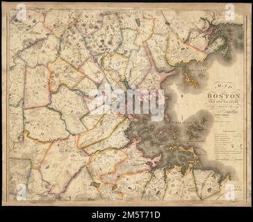 Map of Boston and its vicinity from actual surveys ,. Wayland ...