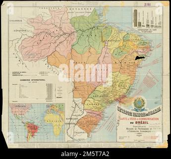Carte de voies de communication du Brésil , Transportation, Brazil ...