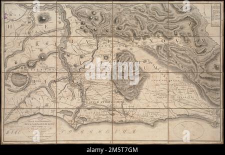 Plan de Rome. Relief shown by shading. Insets: Carte de la campagne de ...
