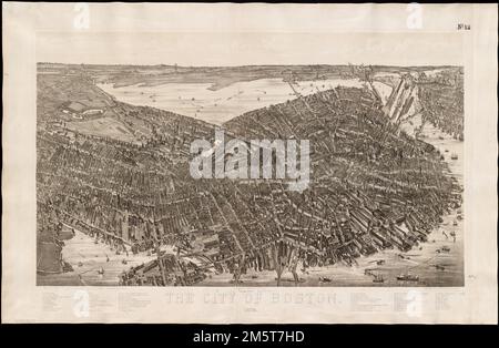 The city of Boston : 1879. Bird's-eye view. Oriented with north toward ...