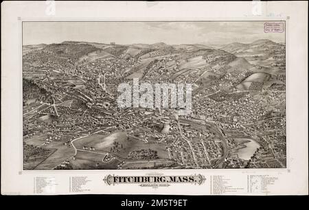 Fitchburg, Mass : population 14,000, 1882 , Fitchburg Mass., Aerial ...