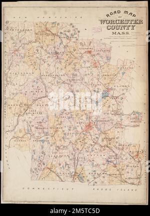 Map of Worcester County, Mass. Relief shown by spot heights ...