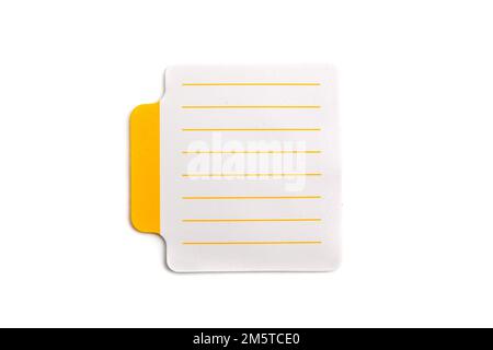 Blank small lined sticky notes with yellow tab on the left side of ...