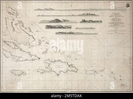 Carta esferica que comprende una parta de las Islas Antillas, las de ...