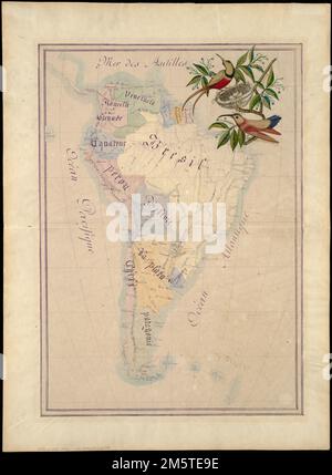 South America as depicted in a map by Italian explorer Sebastian Cabot ...