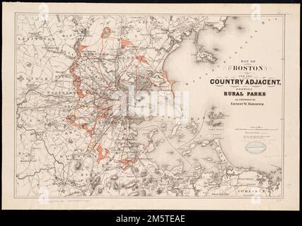 Map of Boston and the country adjacent, showing rural parks. Shows ...