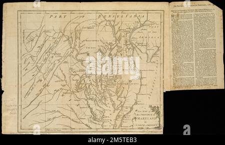 A New Map of the Province of Maryland in North America… Universal ...