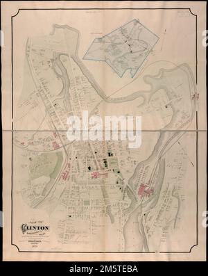 Map of Worcester Mass. Oriented with north toward the upper right ...