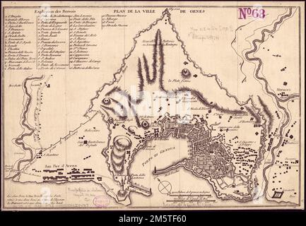 Plan de la ville de Genes , Genoa Italy, Maps Norman B. Leventhal Map ...
