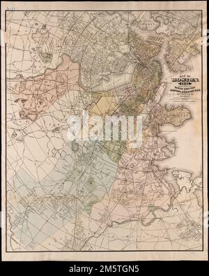A map of Boston, county of Suffolk and the adjacent towns , Boston Mass ...