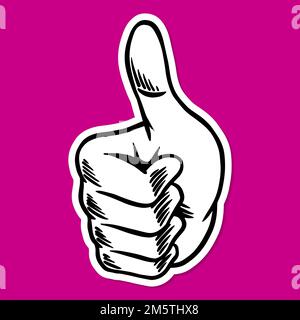 Thumbs up outline sticker overlay vector Stock Vector Image & Art - Alamy