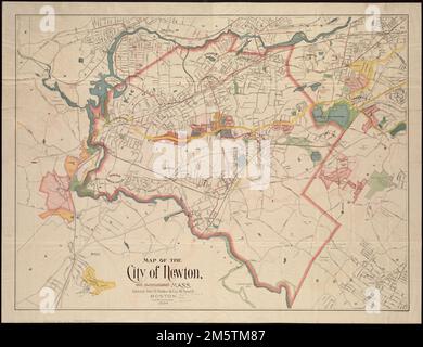 Map of Newton Mass.... , Massachusetts , Middlesex ,county , Newton ...