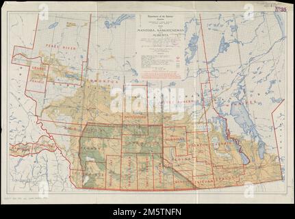 Map of Manitoba, Saskatchewan and Alberta : showing the number of ...