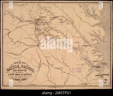 Map of the battle ground near Richmond, showing plainly, every point of ...