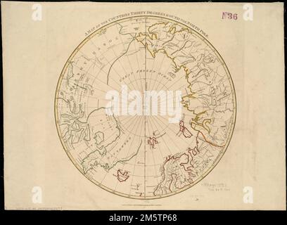 A map of the countries thirty degrees round the north pole , Arctic regions, Maps, North Pole ...