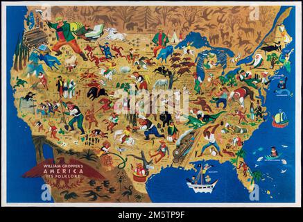 William Gropper's America, its folklore , United States, Maps, Folklore ...
