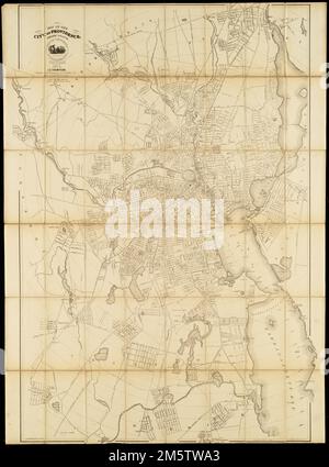 Map of Providence, Rhode Island. Shows wards, streets, parks, civic ...