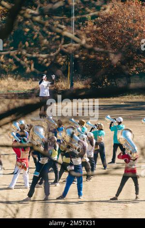 Japanese school kids in a marching band training Stock Photo - Alamy