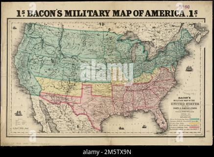 Bacon's military map of the United States shewing the forts ...