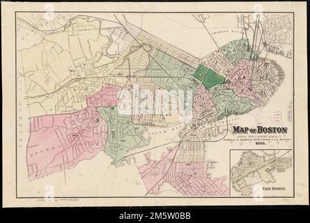 Map of Boston from the latest surveys. Oriented with north toward the ...
