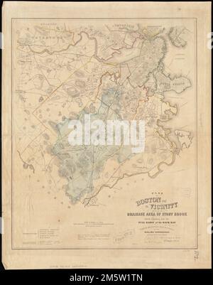 Plan of Boston and its vicinity, showing the drainage area of Stony ...