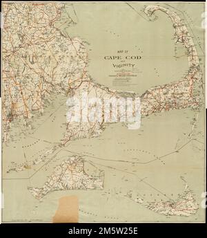 Cape Cod, Martha's Vineyard, and Nantucket Map, Massachusetts, USA ...
