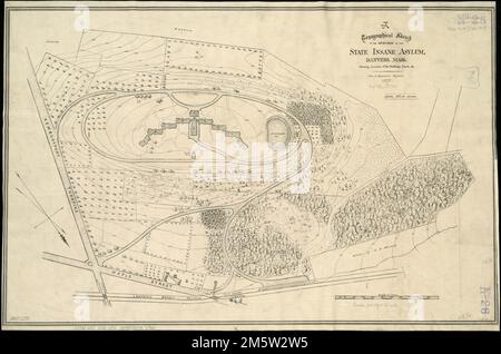 Topographical sketch of the grounds of the State Insane Asylum, Danvers ...