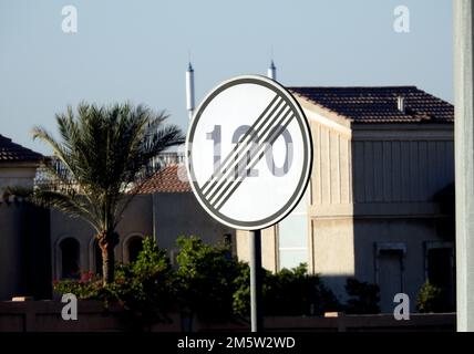 Traffic sign at the end of a 120 km h zone Stock Photo - Alamy