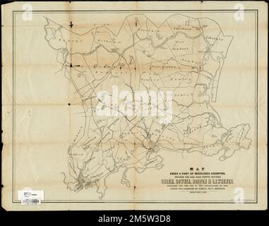 Map of parts of Middlesex & Essex counties showing the rail road routes ...