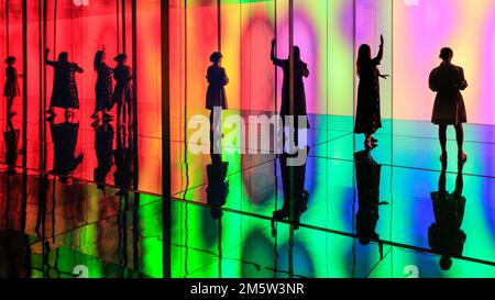 Models and staff pose with the INTO SIGHT installation by Sony Design ...