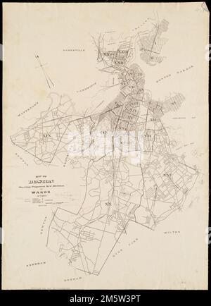 Map of Boston showing new division of wards.... , Massachusetts ...
