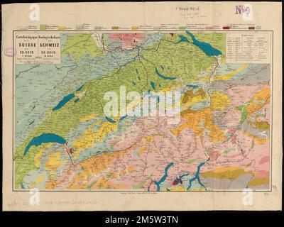 Carte geologique de la Suisse - Geologische karte der Schweiz , Geology ...