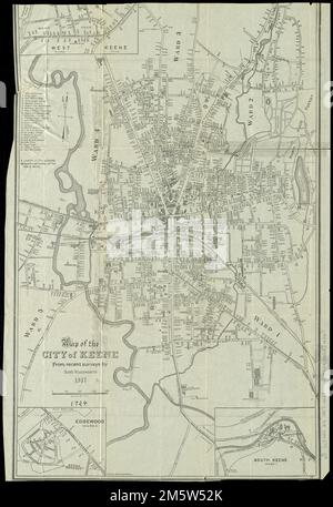 Map of the city of Keene, from recent surveys , Keene N.H., Maps Norman ...