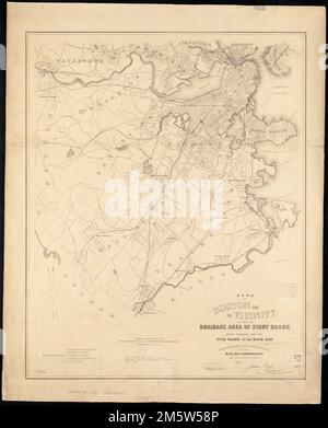 Plan of the city of Boston. Relief shown by hachures. Oriented with ...