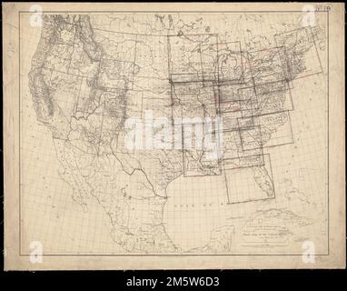 Map of the United States. Relief shown by hachures. Prime meridian ...