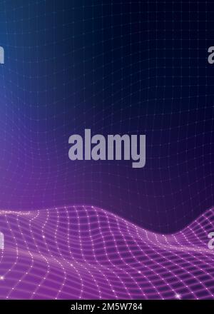 Abstract purple big data visualisation on dark blue background ...