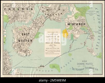 Map showing the routes of The Winthrop Steamboat Co , Winthrop ...