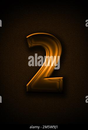 Number 2 - Digit two in textured silver shiny paper Stock Photo - Alamy
