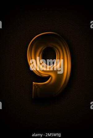 number nine written in vintage lcd style Stock Photo - Alamy