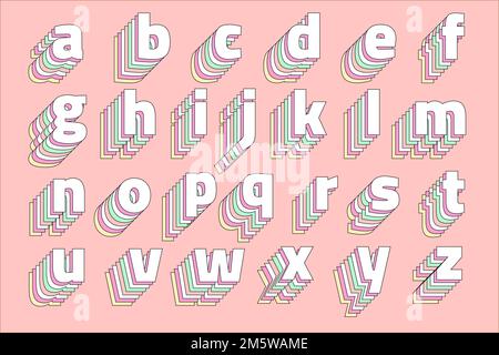 Vintage pastel layered alphabet vector set Stock Vector Image & Art - Alamy