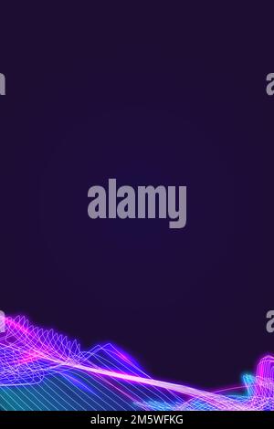 Neon synthwave border on a dark purple background vector Stock Vector ...