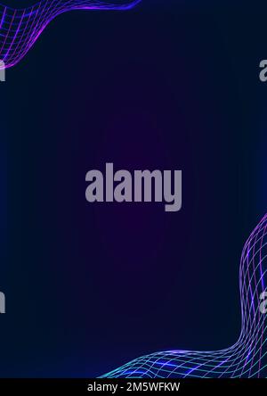 Neon synthwave border on a dark blue background vector Stock Vector ...