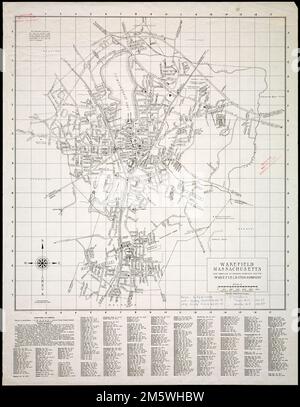 Wakefield, Massachusetts. Map depicts entire town of Wakefield in 1953 ...