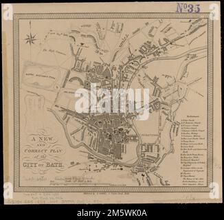 A new and correct plan of the city of Bath , Bath England, Maps Norman ...