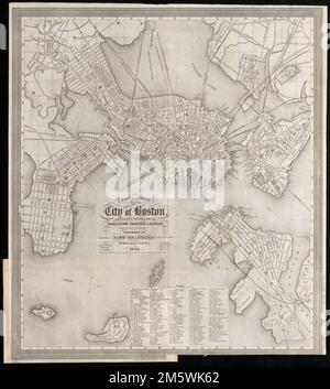 Map of the city of Cambridge. Shows wards and shows radial distances at ...