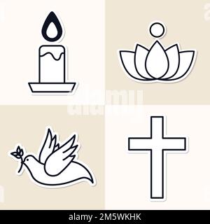 Mixed religious symbols sticker set vector Stock Vector Image & Art - Alamy