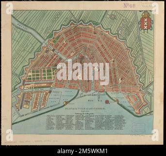 Plan de la ville d'Amsterdam , Amsterdam Netherlands, Maps Norman B ...